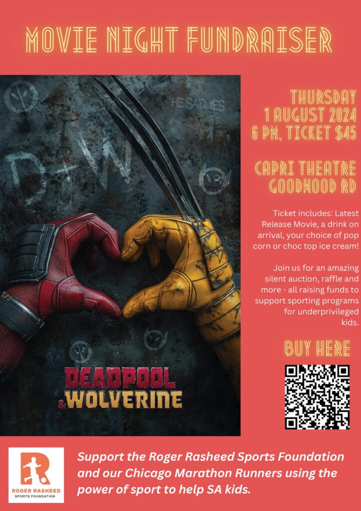 Come along to our movie night fundraiser - Roger Rasheed Sports Foundation